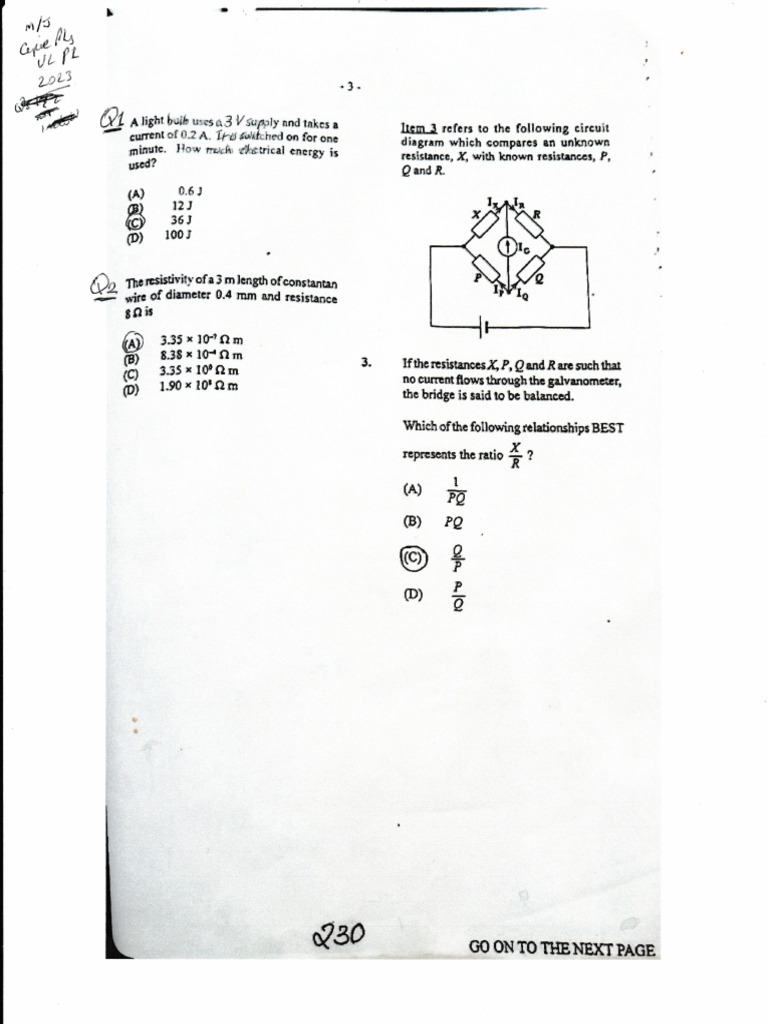Cape Physics U2 P1 May-June 2023 With Answers | PDF