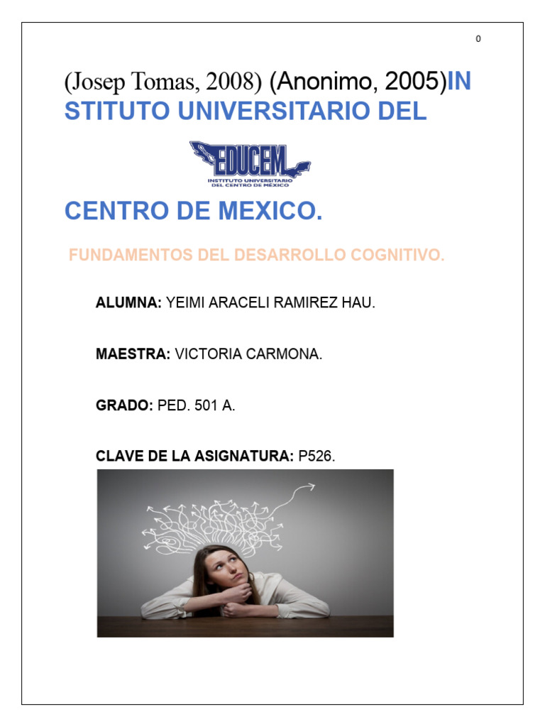 Fundamentos Del Desarrollo Cognitivo YEIMI RAMIREZ HAU | PDF ...