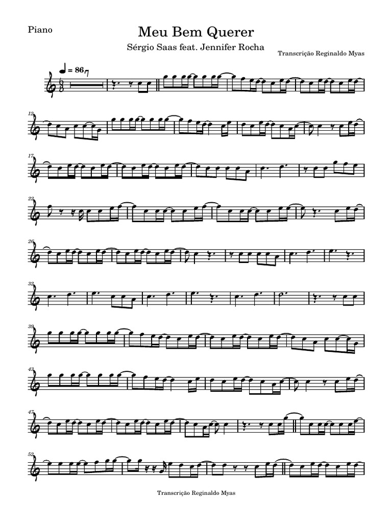 Piano Sheet for Meu Bem Querer | PDF