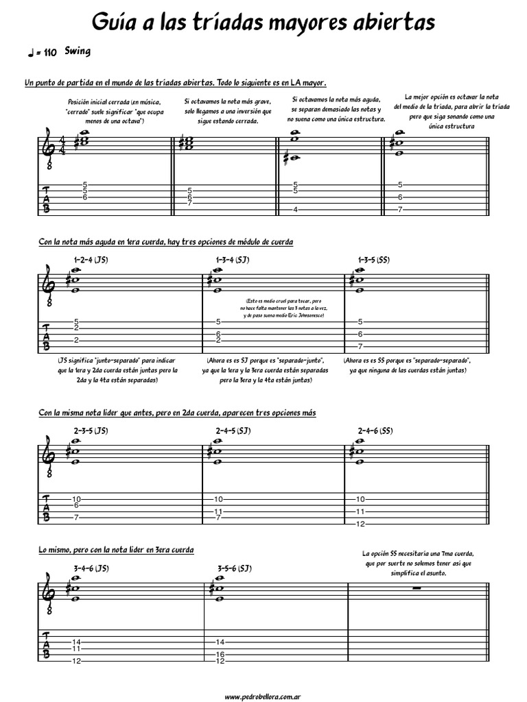 Guia Triadas Abiertas [Completa] | PDF | Instrumentos musicales ...