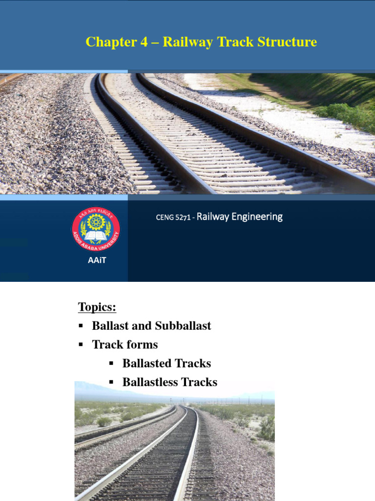 AAiT - Lecture 04 Railway Track Structure - Part IV | PDF | Concrete ...