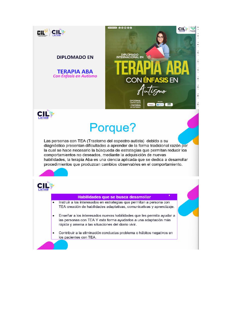 Terapia Aba Con Enfasis en Autismo | PDF | Ciencias del comportamiento ...