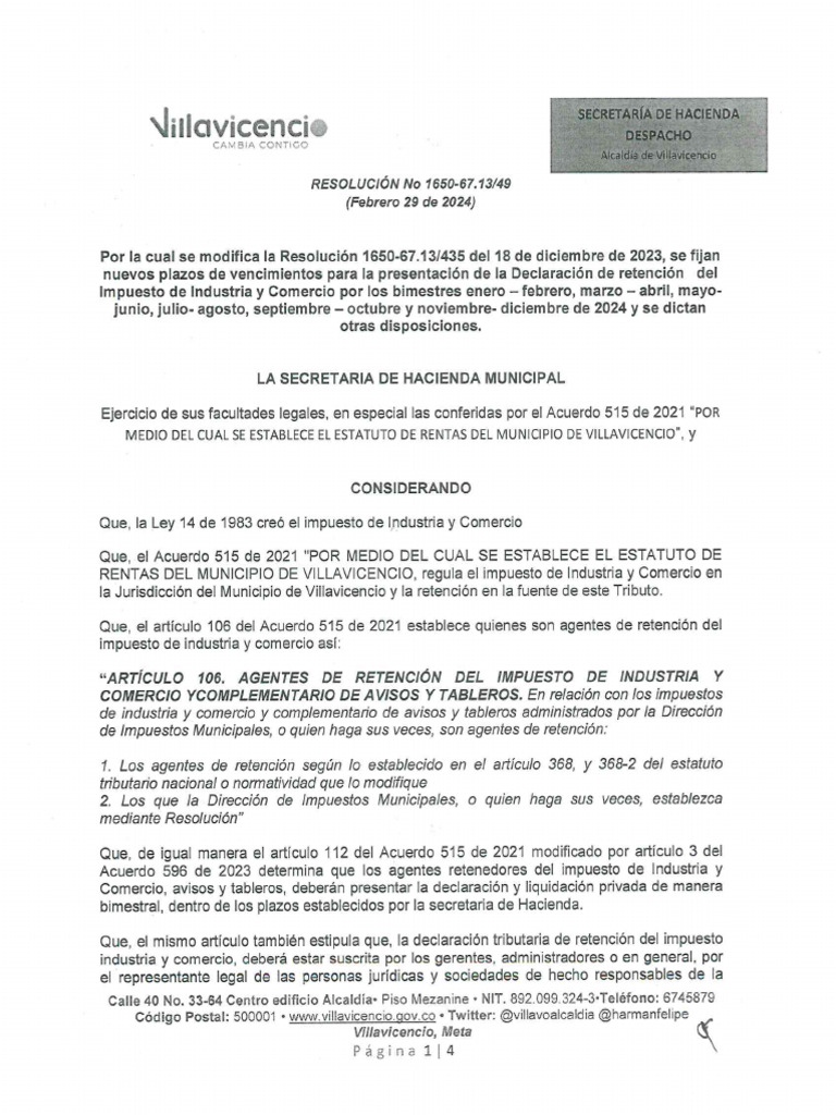 Calendario Tributario 2024 | PDF