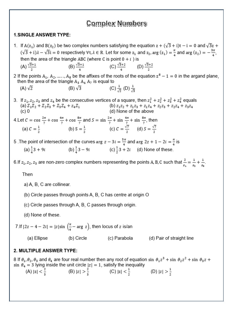 Complex Assignment | PDF | Line (Geometry) | Square Root