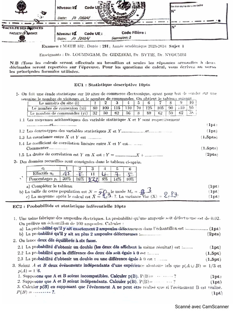 Sujet 2 SN Math | PDF