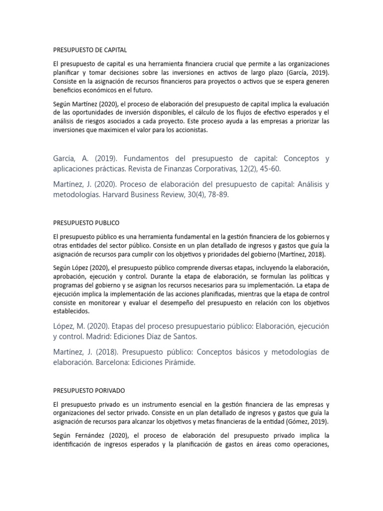 Tipos de Presupuesto | PDF | Presupuesto | Business