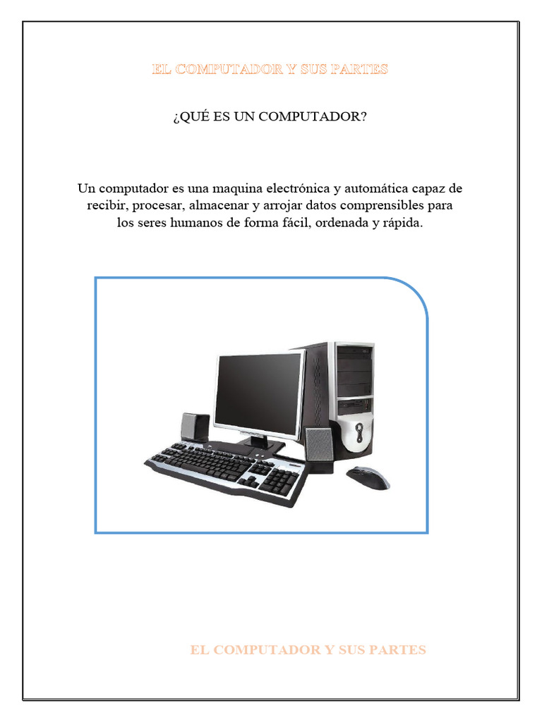 1 Clase EL COMPUTADOR Y SUS PARTES | PDF