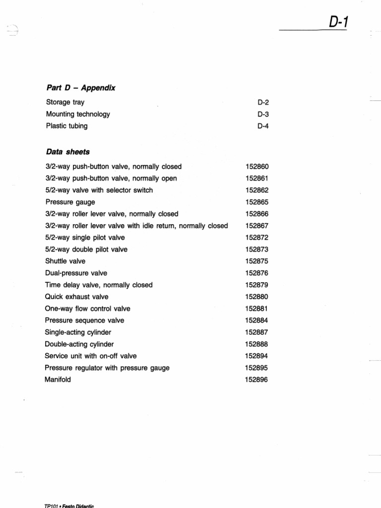 Festo TP101 D Data Sheets | PDF