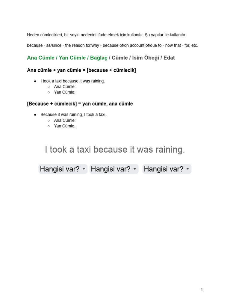 Adverbial Clauses - Reason | PDF | Syntactic Relationships | Semantic Units