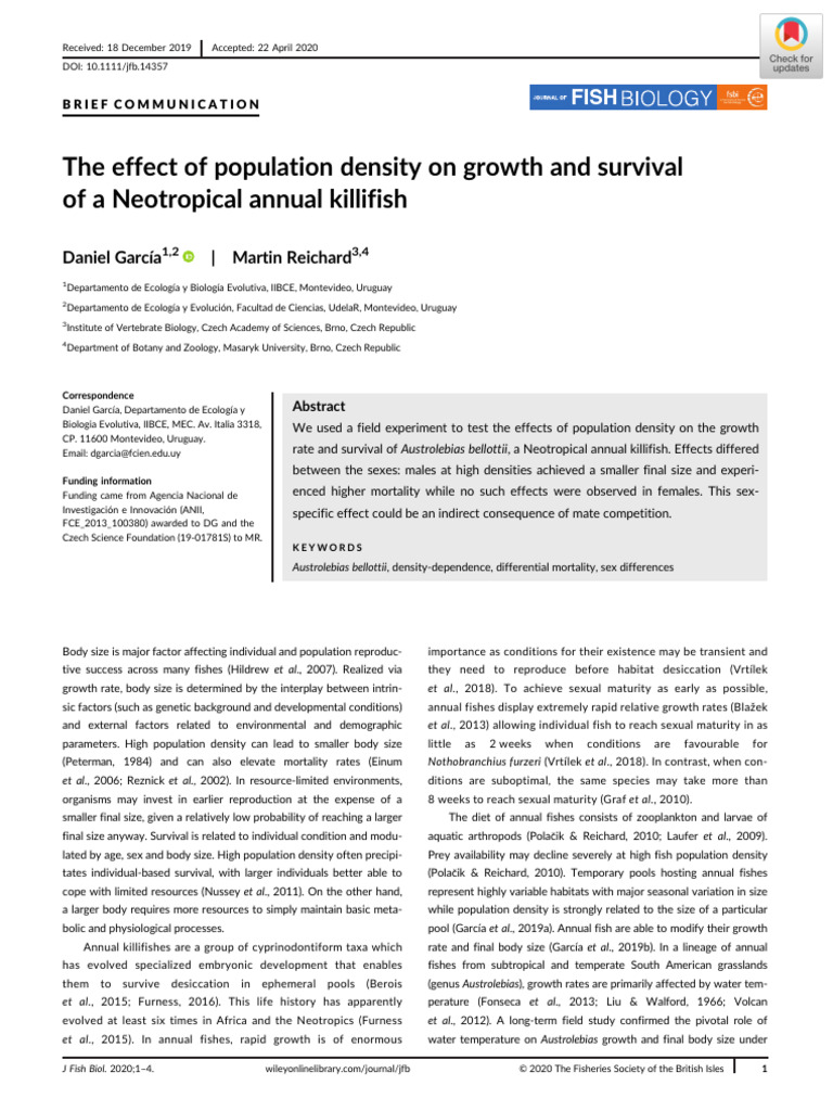 10 1111@jfb 14357 | PDF | Experiment | Fish