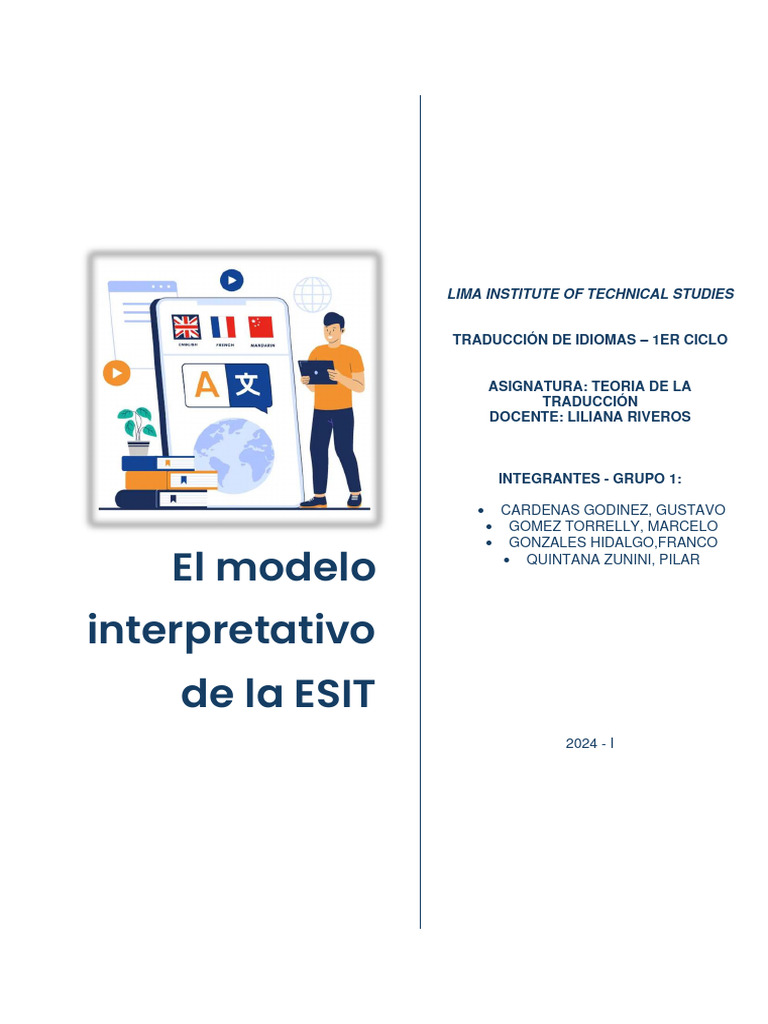 Grupo 1 Modelo Interpretativo de La ESIT | PDF | Traducciones | Comunicación