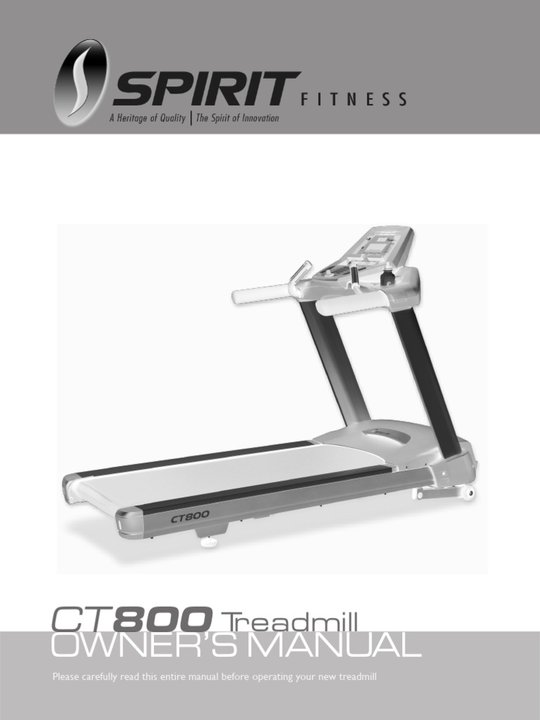 Spiritfitness Baltic Treadmills CT800 Owners Manual | PDF | Running | Physical Exercise