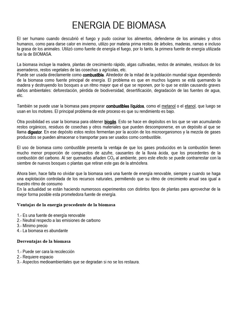 02 - Energia de Biomasa | PDF | Biogás | Biomasa