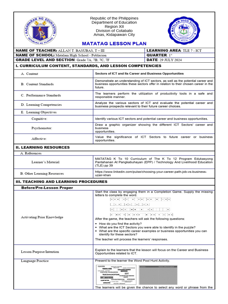 1 TLEICT7 Final | PDF | Educational Technology | Information And Communications Technology
