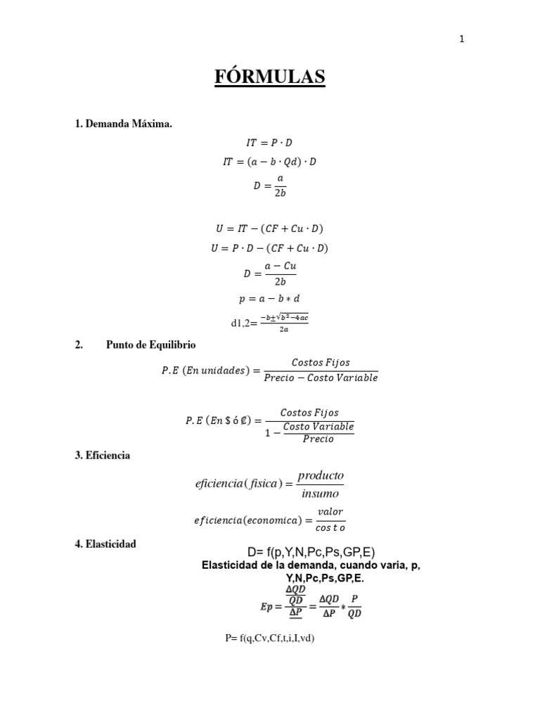 FORMULARIO Costos V2 | PDF