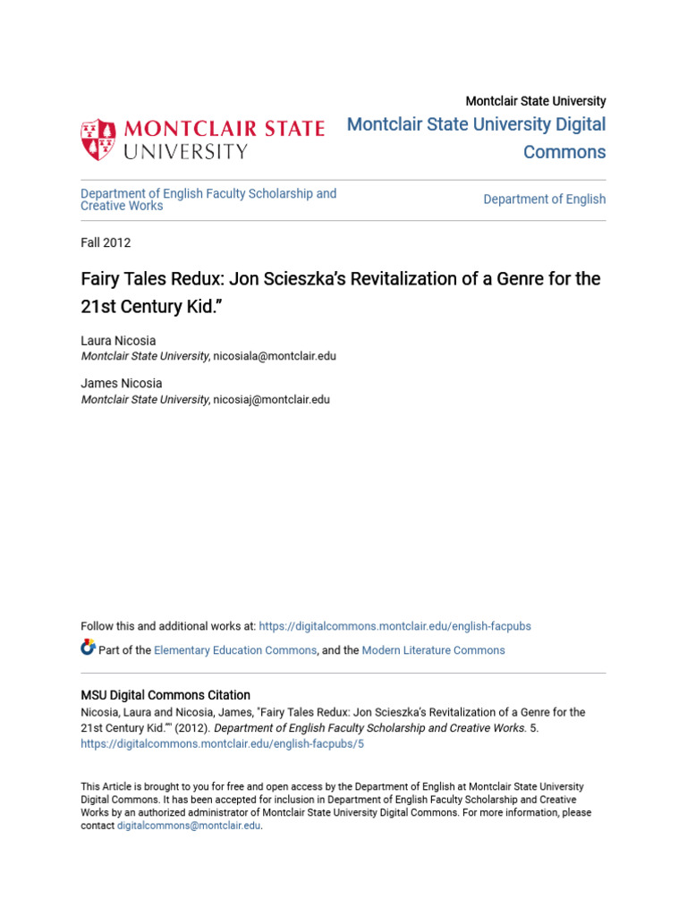 Fairy Tales Redux Jon Scieszka S Revital | PDF | Hansel And Gretel ...