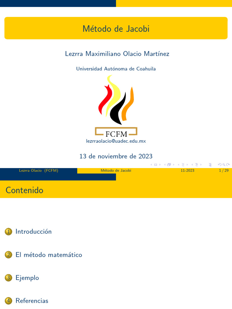 Método de Jacobi | PDF | Matriz (Matemáticas) | Ecuaciones