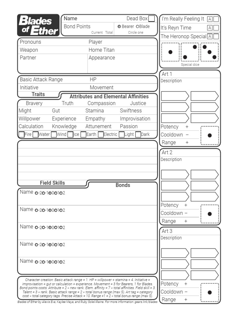 Character Sheet Fillable Pdf Role Playing Video Games Role