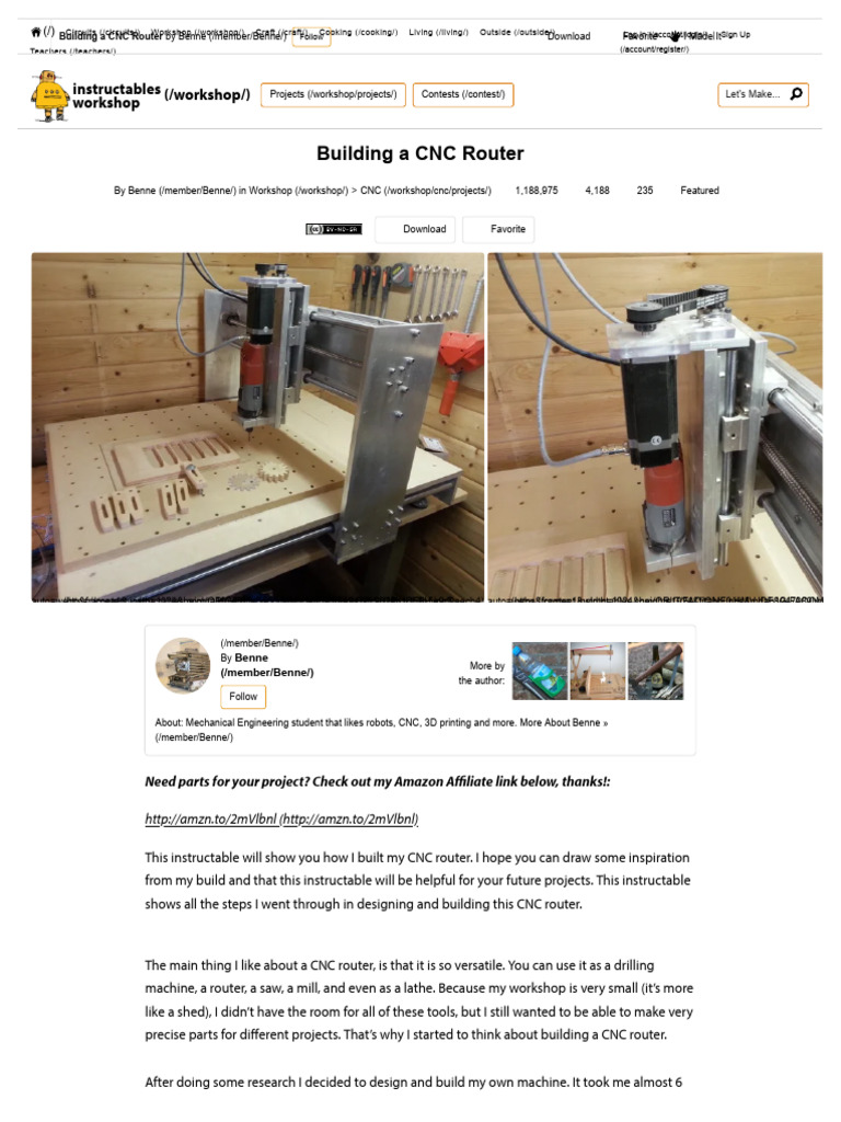 Building A CNC Router - 18 Steps (With Pictures) - Instructables | PDF | Numerical Control | Screw
