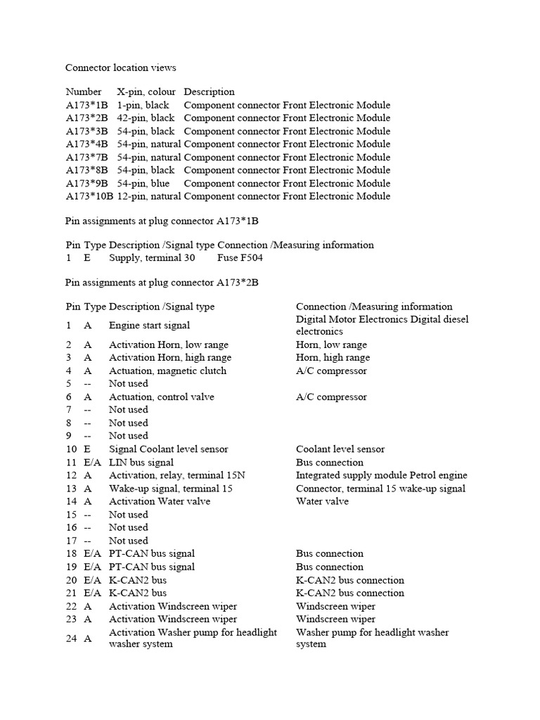 Fem Pin | PDF | Electrical Connector | Headlamp