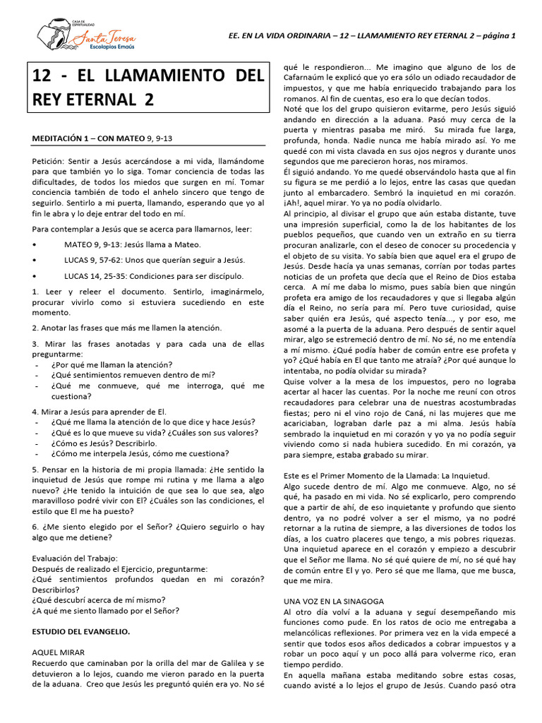 12 - El Llamamiento Del Rey Eternal 2 | PDF | Jesús | San Pedro