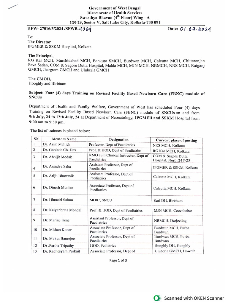 FBNC Revised Module Training-9-12th July, 2024 | PDF