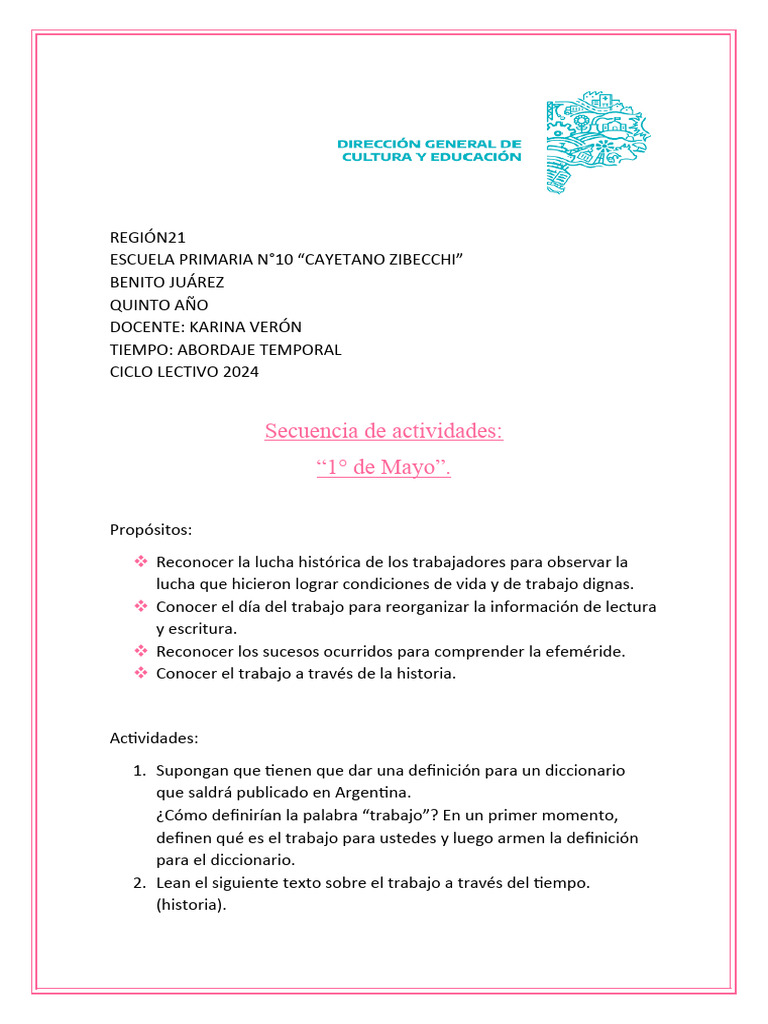 Sec 1° de Mayo | PDF