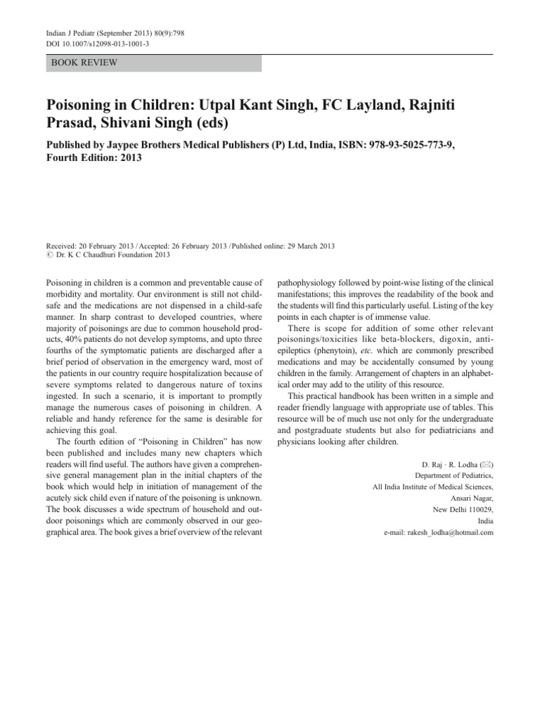 Vdocuments - MX - Poisoning in Children Utpal Kant Singh FC Layland Rajniti Prasad Shivani | PDF ...