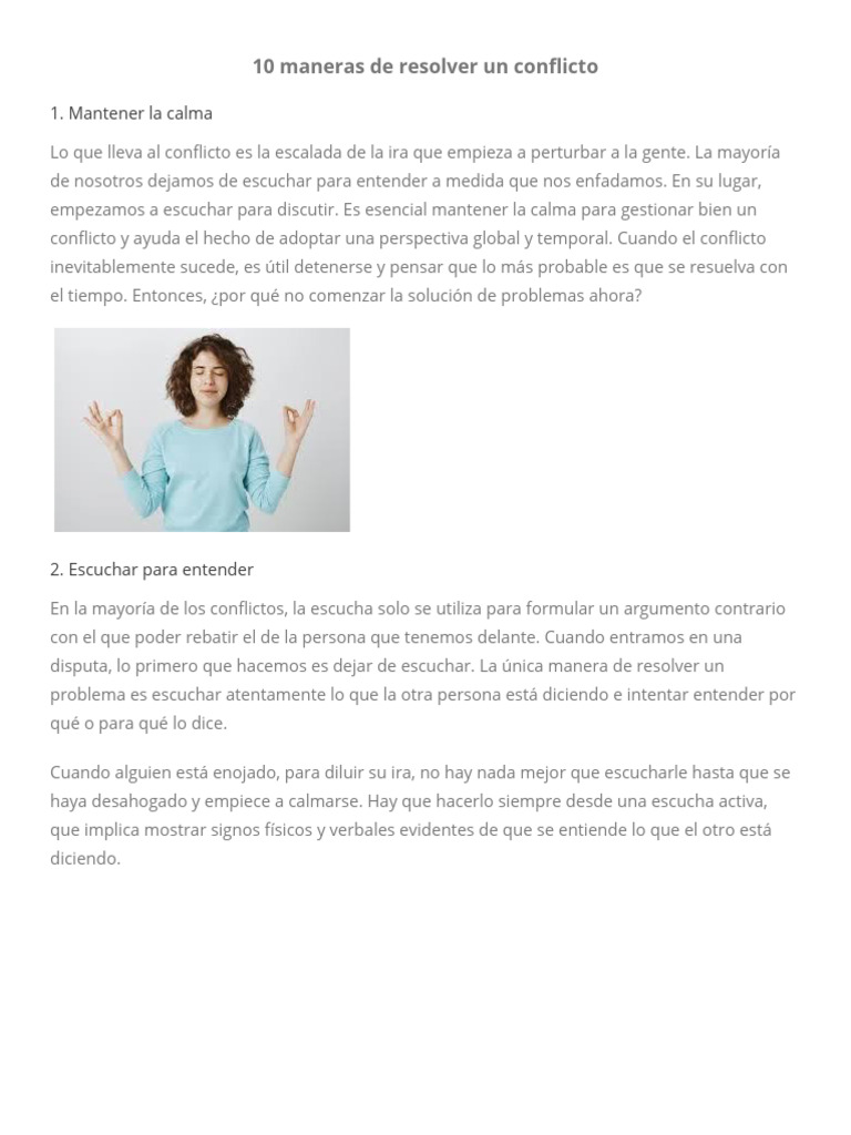 Estrategias para Resolver Conflictos | PDF | Ira