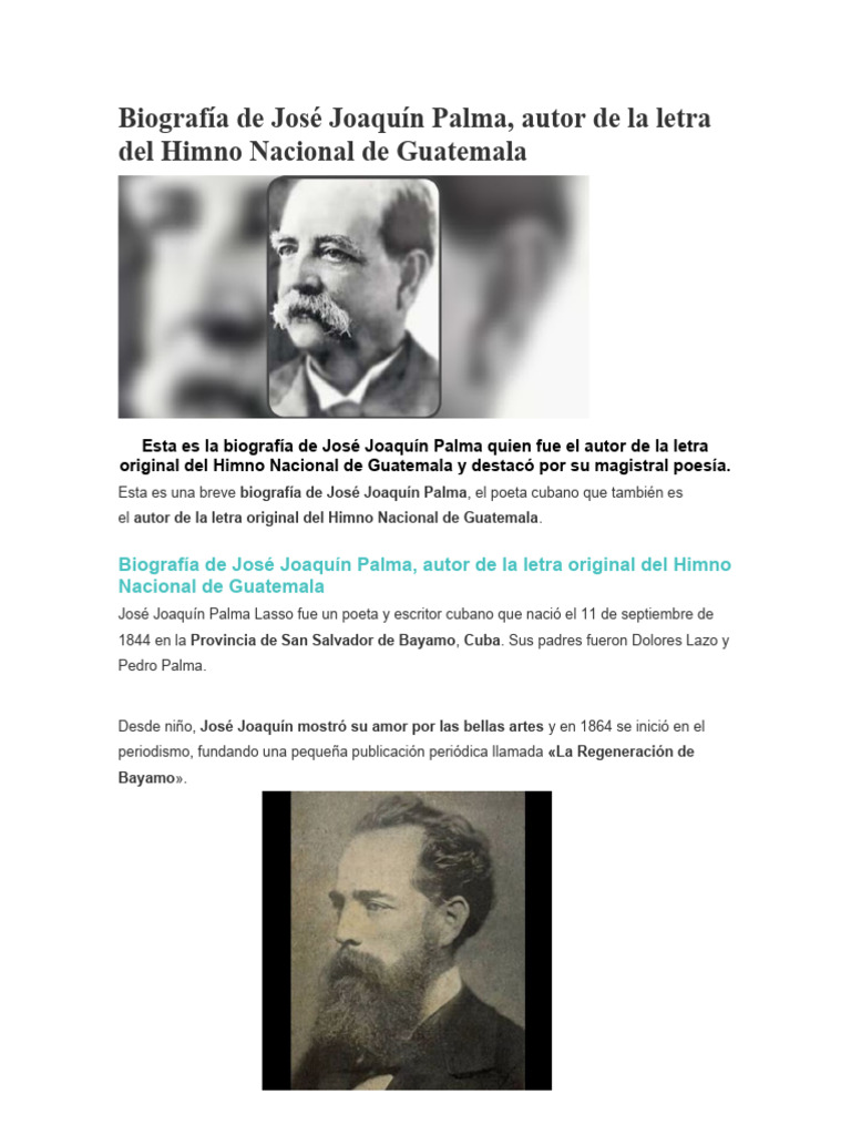 Biografía de José Joaquín Palma | PDF | Clásicos
