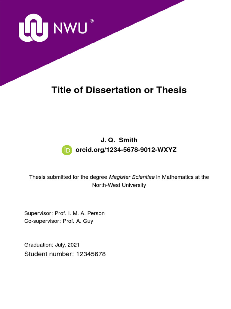 Nwu Latex Main Template Example | PDF