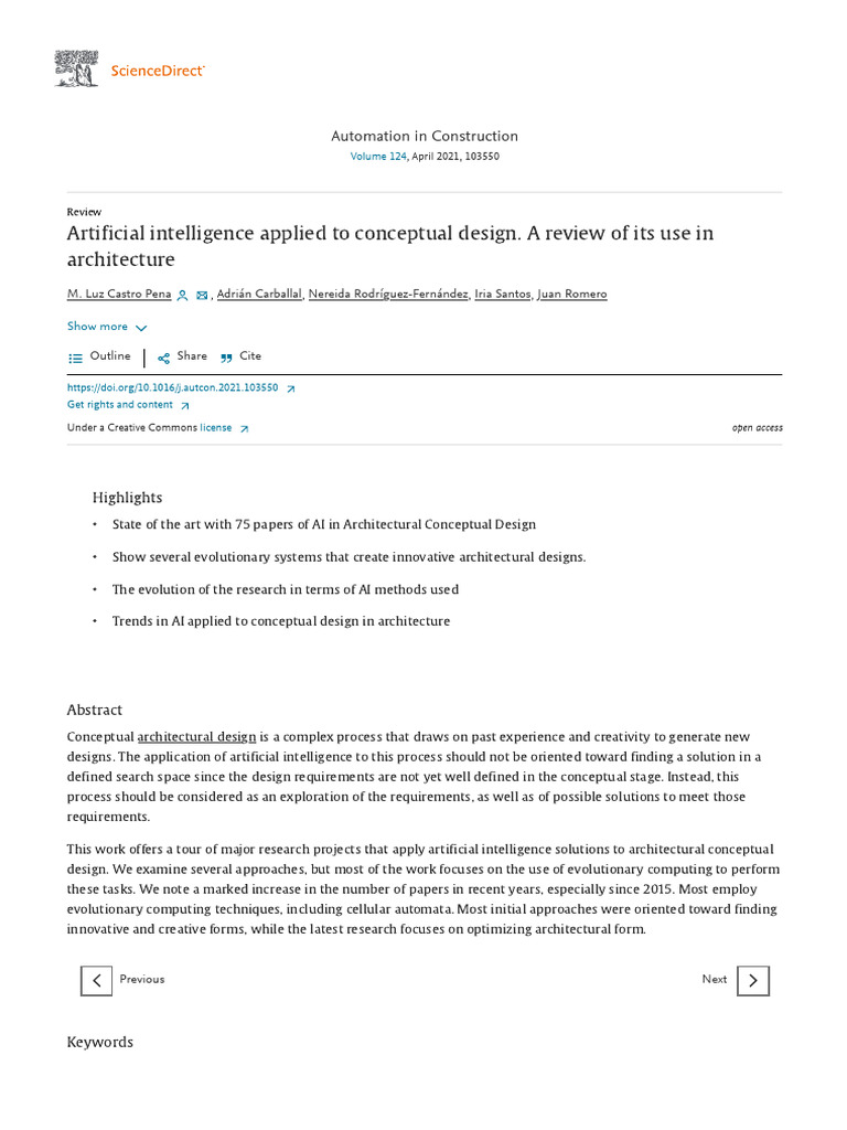 Artificial Intelligence Applied To Conceptual Design. A Review of Its ...