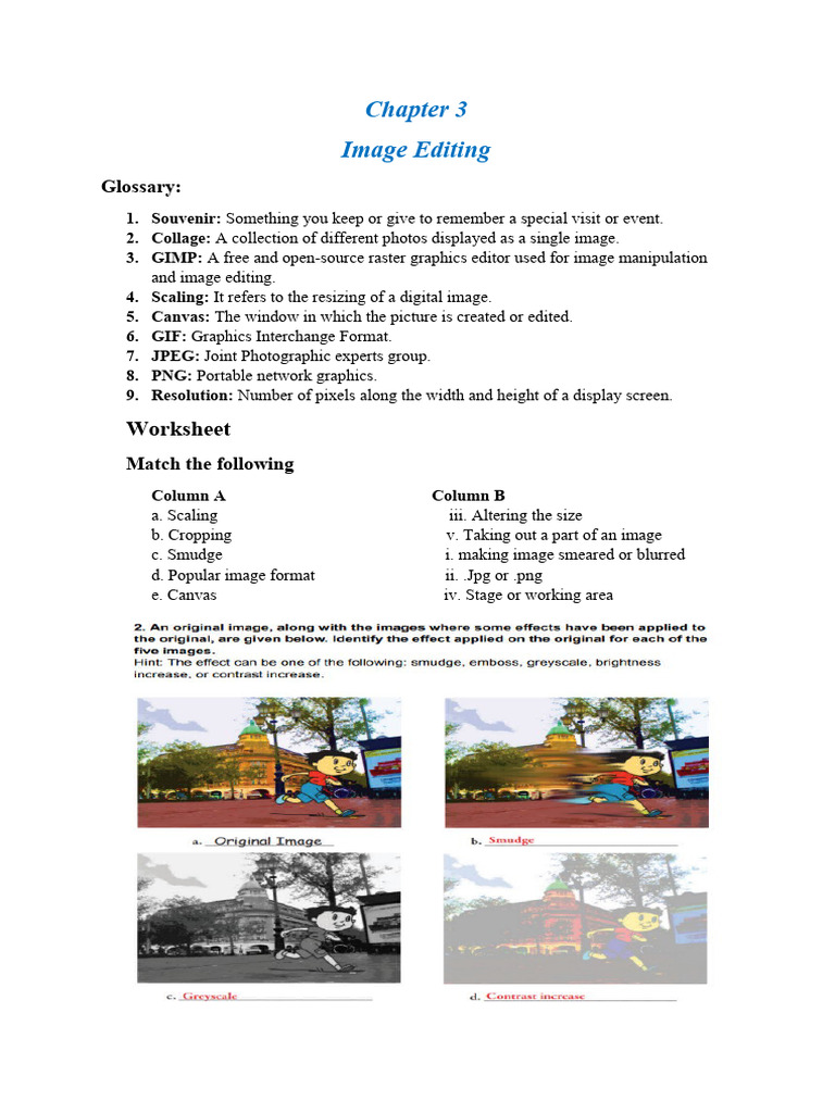 Grade 7 Chapter 3 Notes | PDF | Image Editing | Digital Signal Processing