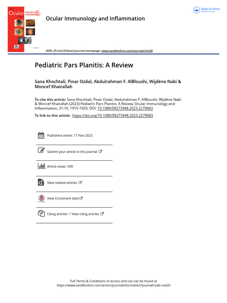 Pediatric Pars Planitis A Review-2 | PDF | Retina | Human Eye