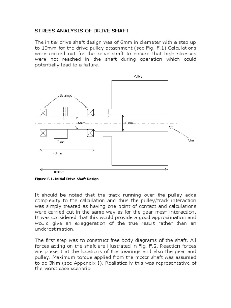 Stress Analysis of Drive Shaft | PDF | Gear | Bending