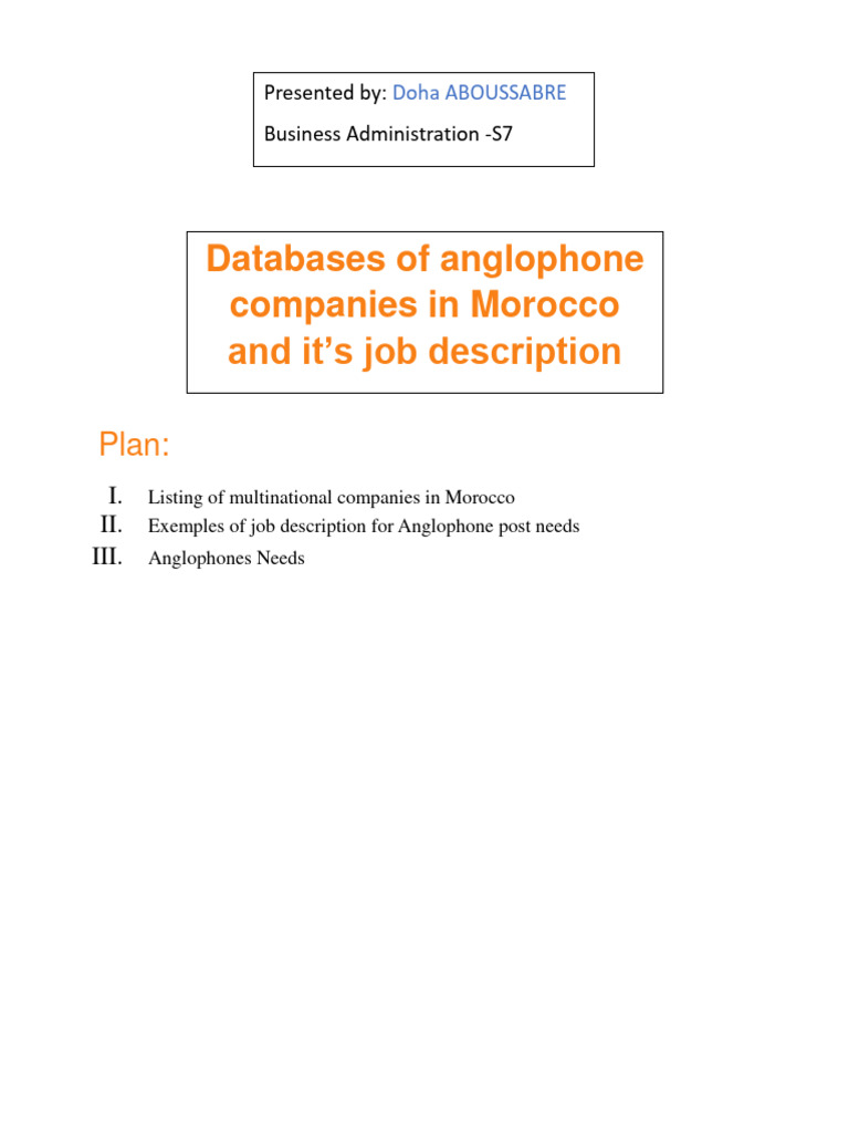 Anglophone Companies | PDF | Project Management | Casablanca