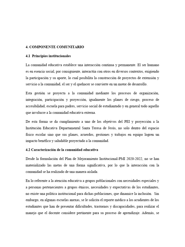 Componente Comunitario en Educación | PDF | Riesgo | Plan de estudios