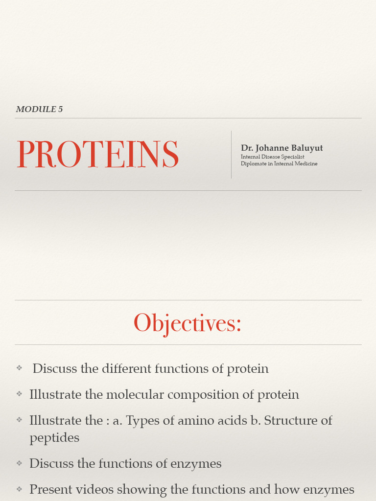 Biochemistry Module 5 Protein | PDF | Cofactor (Biochemistry) | Beta Sheet