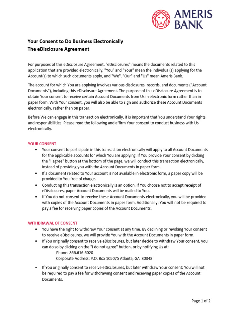 E-Signature Disclosure | PDF | Email Spam | Computing