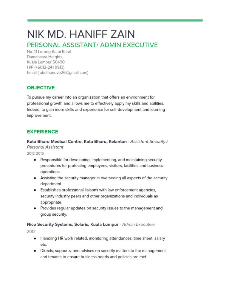Resume P.A | PDF