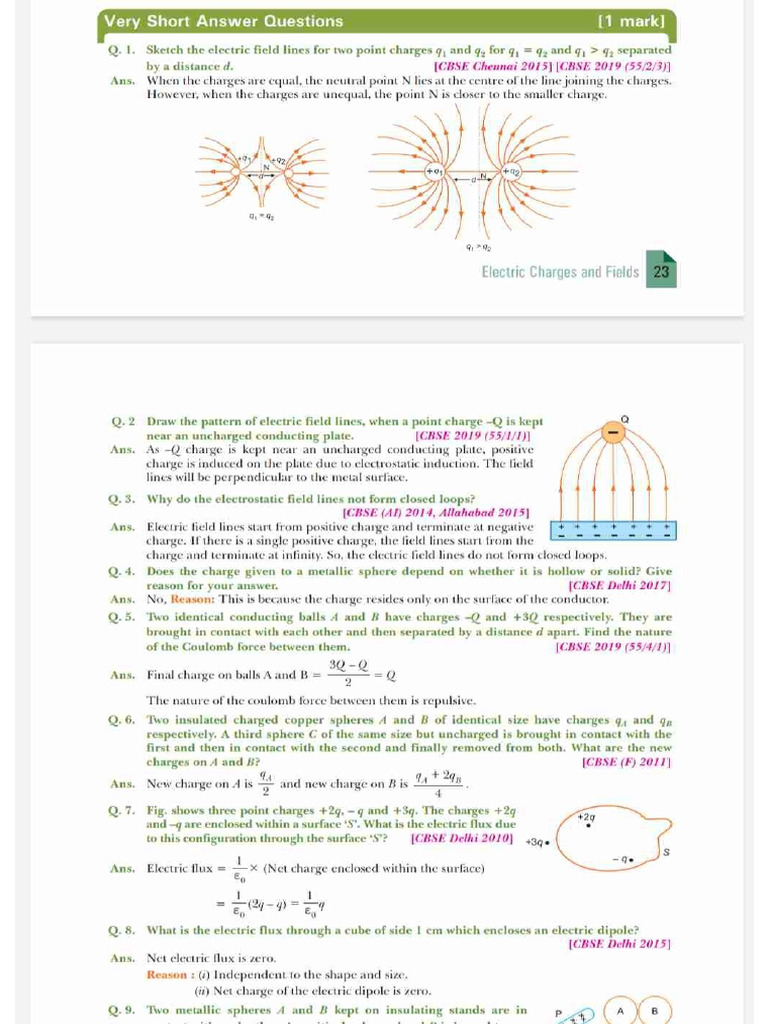 CH 1 Electric Charges and Field | PDF