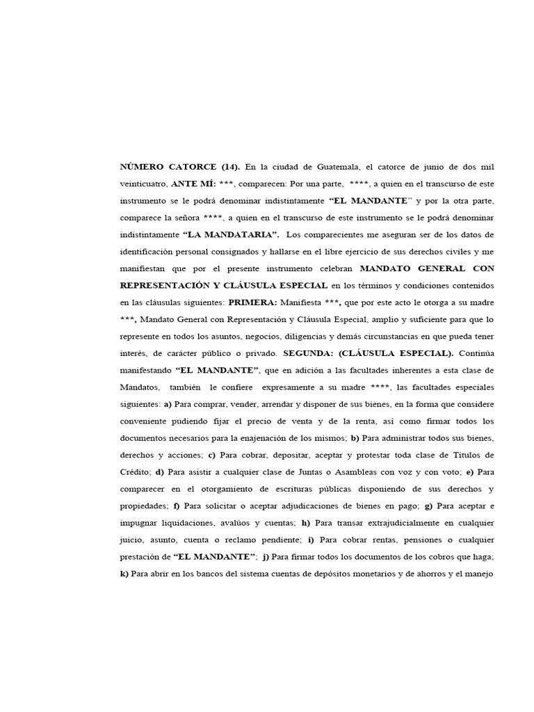 Mandato General Con Representación | PDF