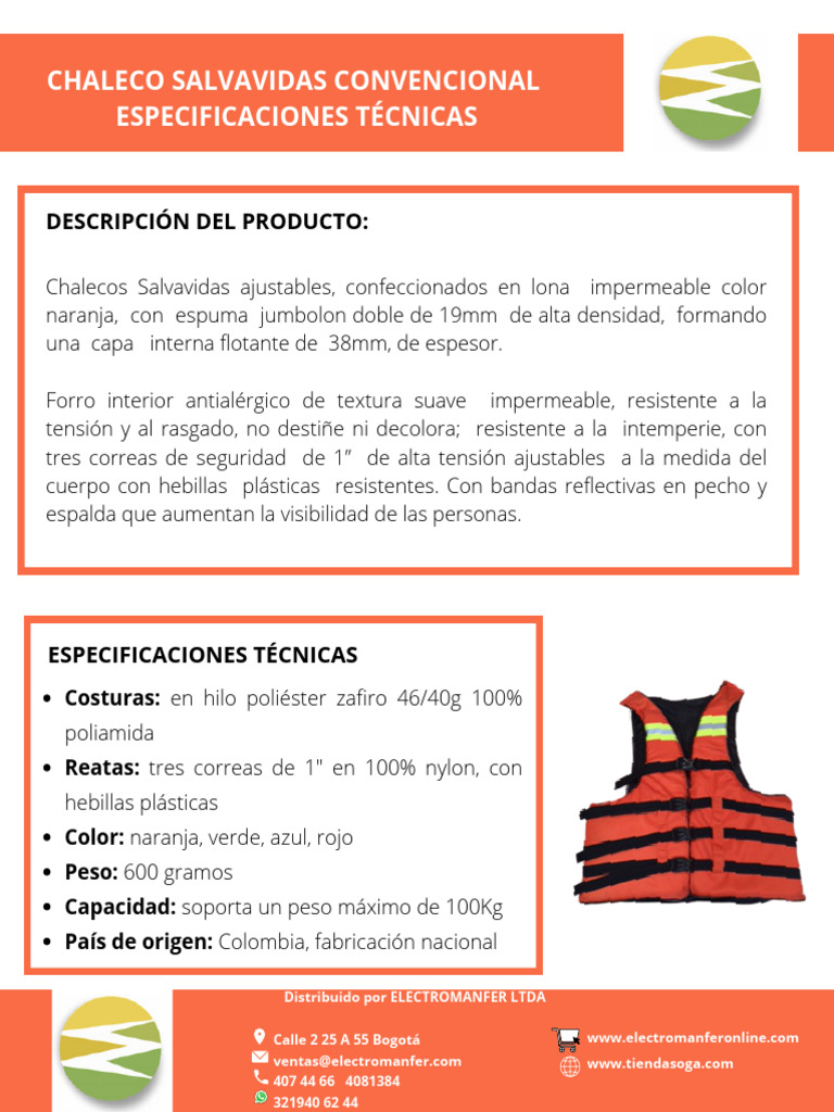 Item #9 Ficha Tencnica Chaleco Salvavidas | PDF