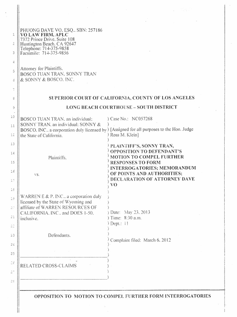 Opp To MTC Responses To FI Set One Separate Statement | PDF ...
