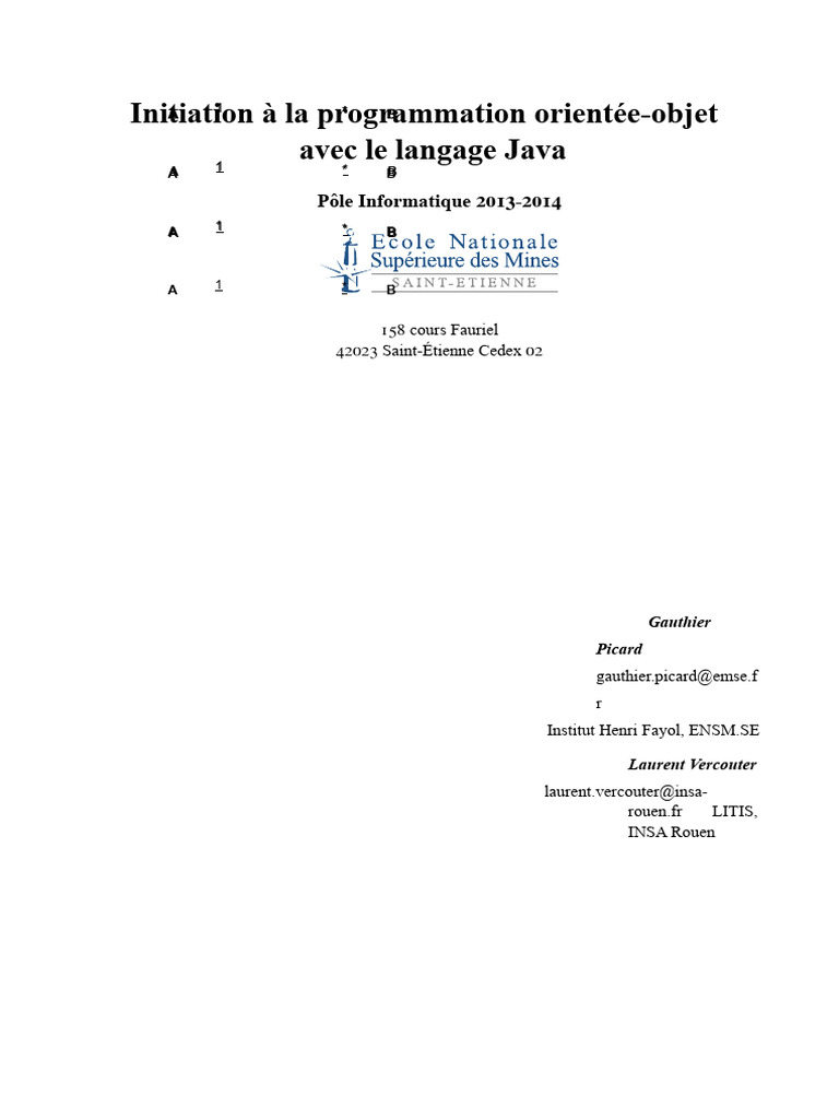 Cours JAVA | PDF | Classe (informatique) | Structure de contrôle
