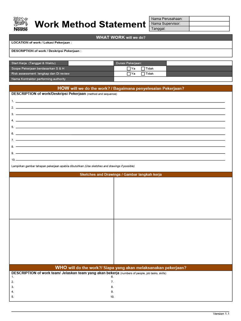 Form Work Method Statement Nestle 2023 | PDF | Crane (Machine ...