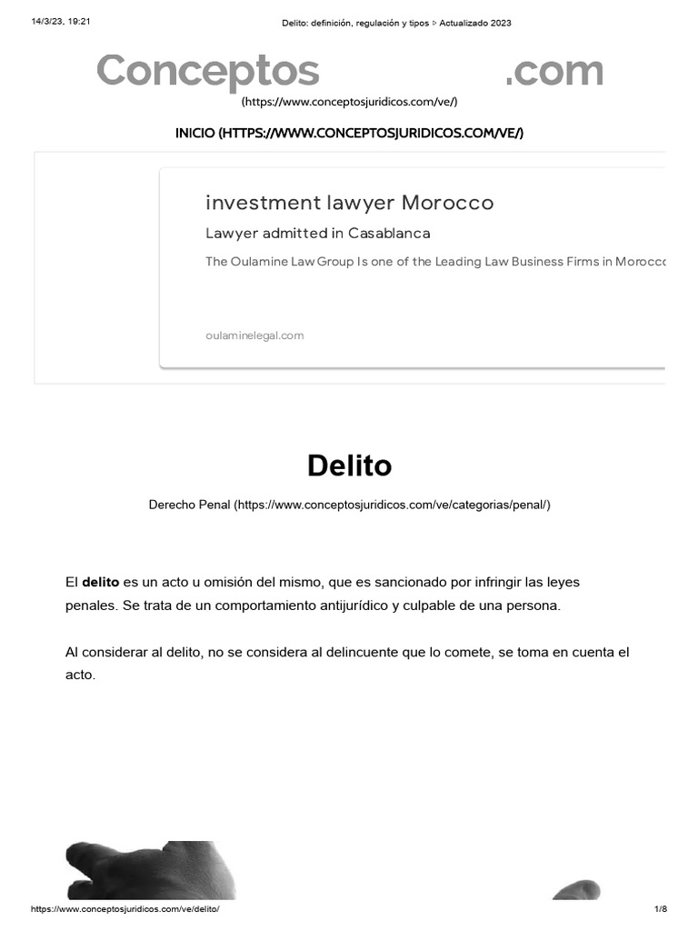 Delito - Definición, Regulación y Tipos Actualizado 2023 | PDF ...