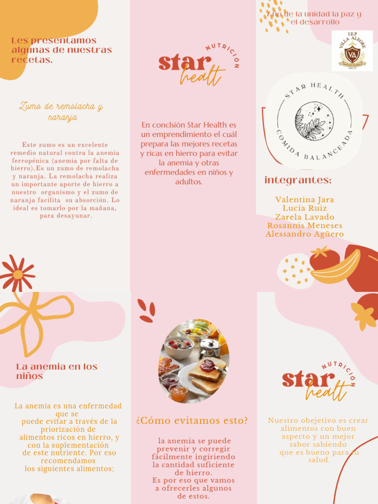 Folleto Sobre Nutrición Alimentación Saludable Orgánico Delicado Rosa ...