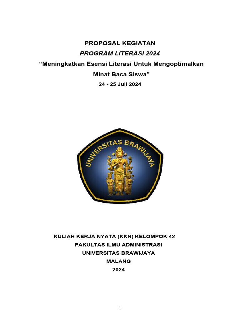 Proposal Program Literasi KKN | PDF | Karier & Perkembangan