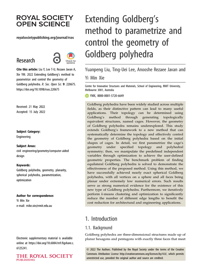 Extending Goldbergs Method To Parametrize and Con | PDF | Shape ...
